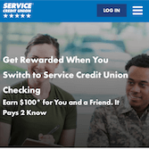 Service Credit Union: $100 Checking Bonus + $100 Referrals