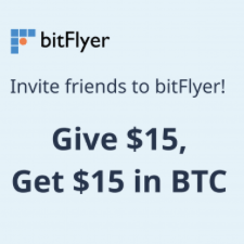 bitFlyer Wallet App: $15 Bonus + $15 Referrals - $15 BTC w/$100 Crypto
