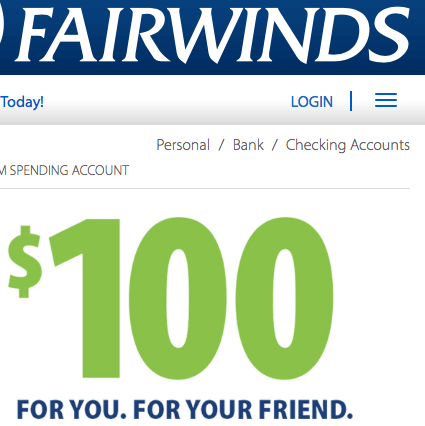 Fairwinds CU: $175 Checking Account Bonus + $750 Referrals