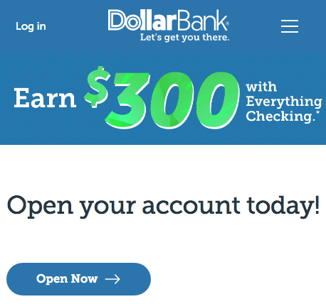 Dollar Bank: Earn $300 Bonus with Everything Checking