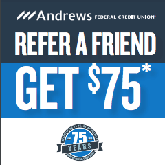 Andrews FCU: $50 Payback Checking Bonus + $50 Referrals