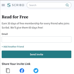 Scribd - Read for Free: Get 60 Days Free Reading Time