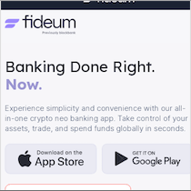 Fideum - Crypto Neo Banking App: $5-$50 Bonus Referrals