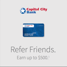 Capital City Bank: $50-$100 Checking Bonuses & $50 Referrals